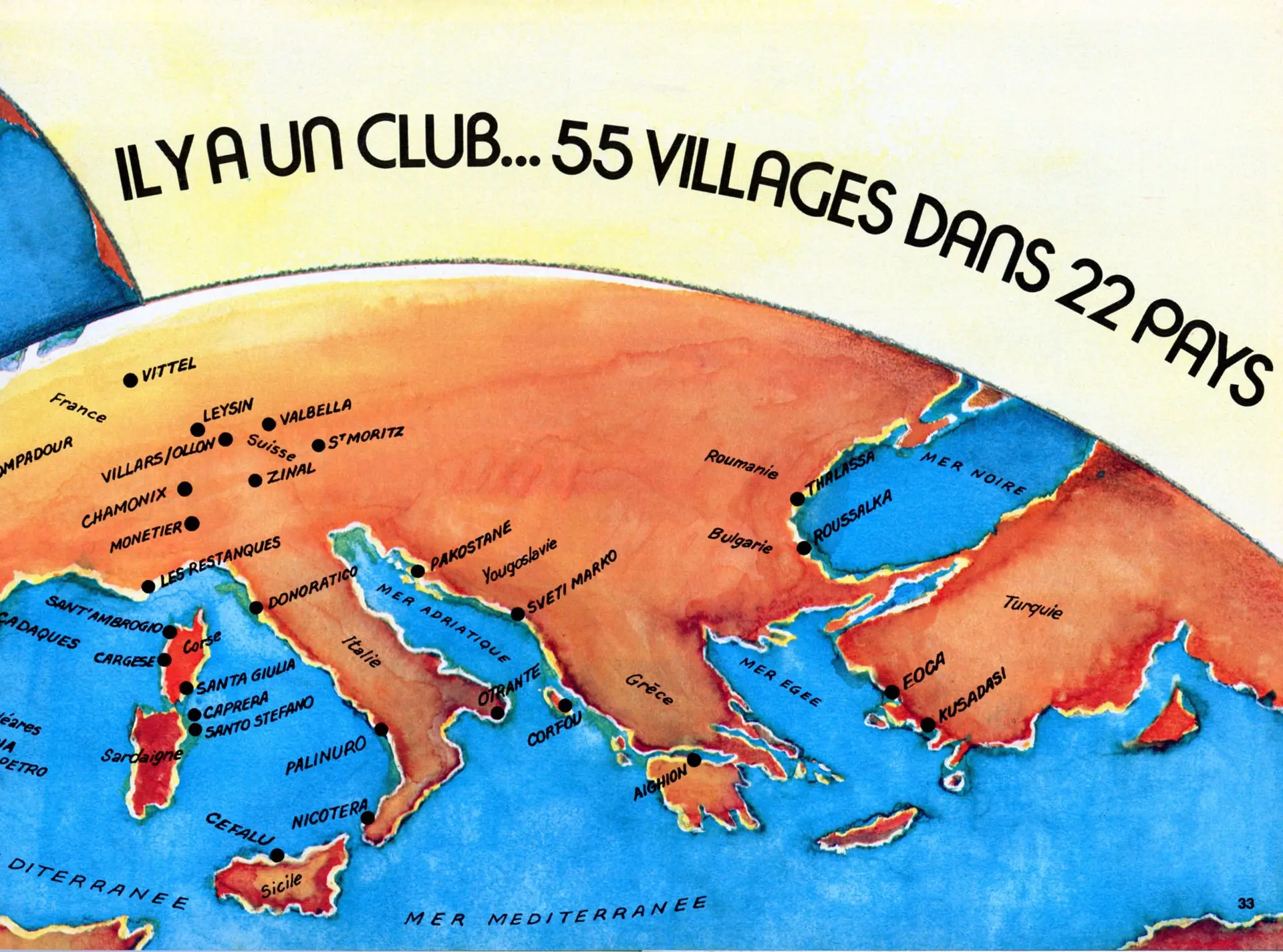 Collierbar.fr - Carte des Villages du Club Med de 1950 à nos jours